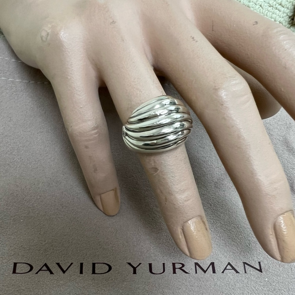 Authentic David Yurman Sterling Silver Dome Shaped Ri… - Gem